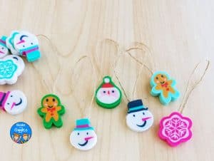 How to Turn Mini Erasers into Adorable Christmas Ornaments