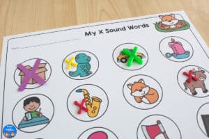 Letter X Sensory Bin Activity with a Fox Theme
