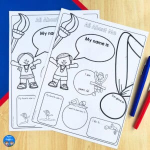All About Me Printable for the Summer Games