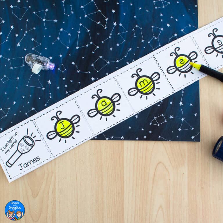 Firefly Flashlight Name Activity for Summertime
