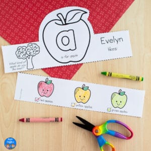 Apple Taste Test Activity with Free Printable Hats