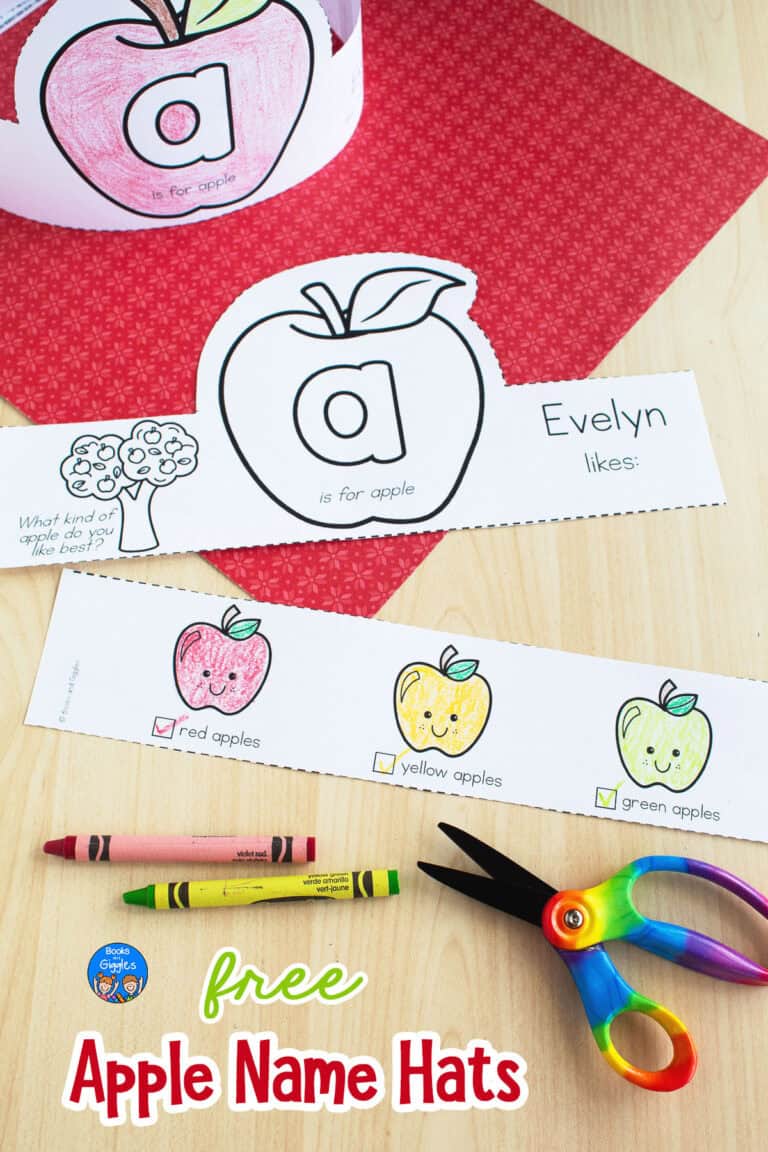 Apple Taste Test Activity with Free Printable Hats