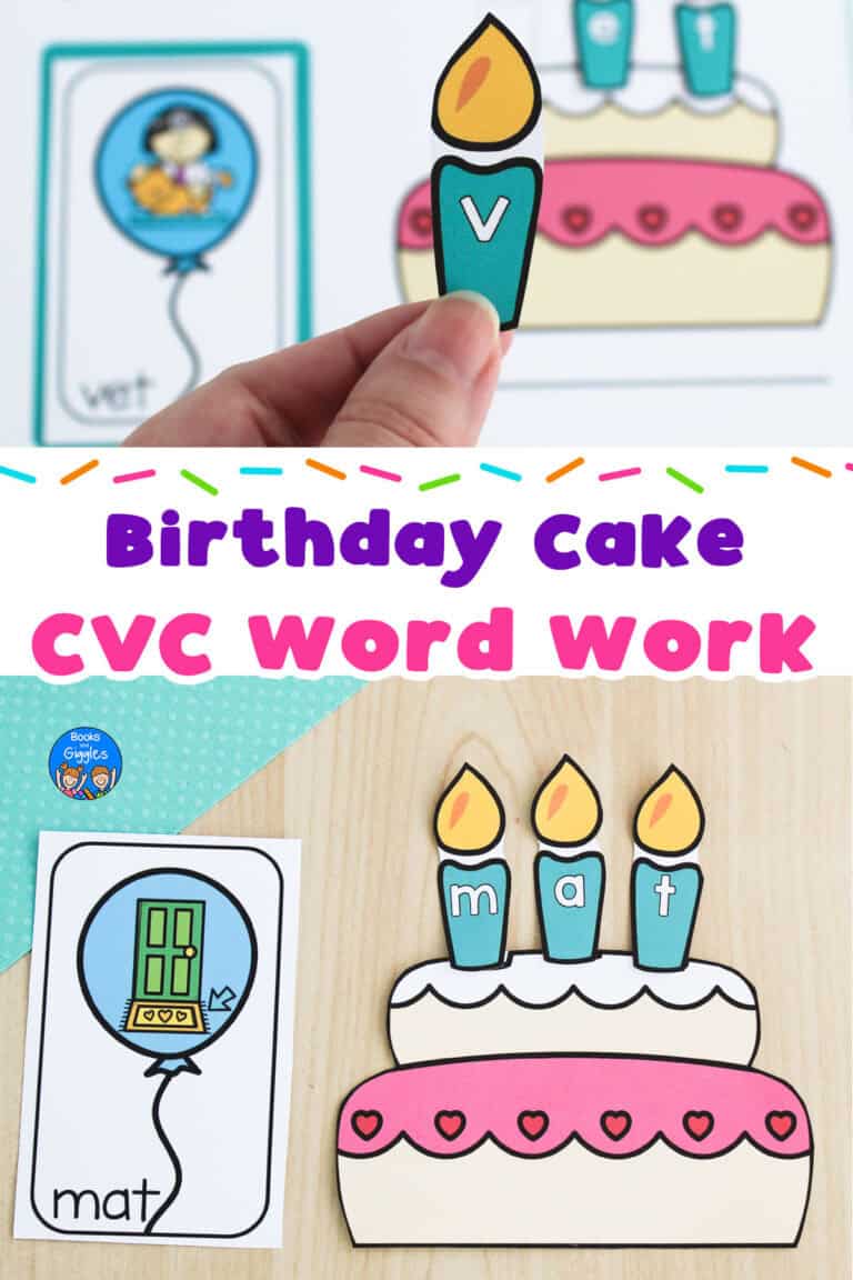 Birthday Cake CVC Words Activity