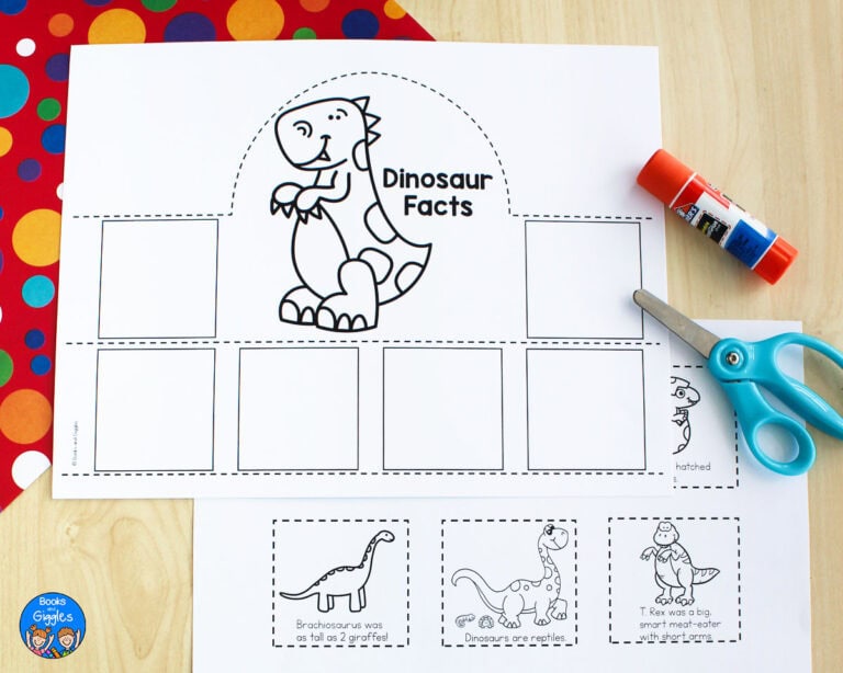 Printable Dinosaur Hat with Facts for Little Learners