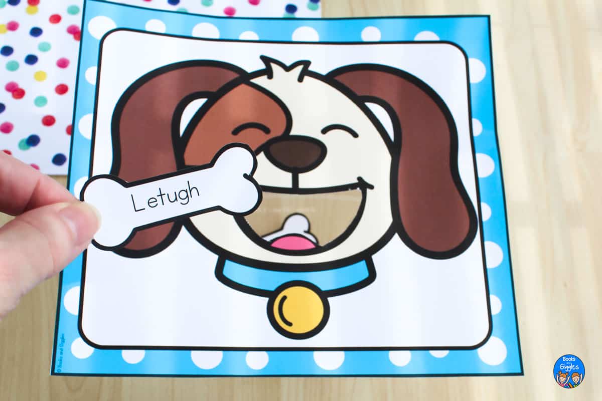 Feed the Dog Name Recognition Activity