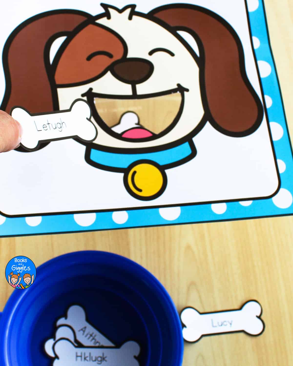 Feed the Dog Name Recognition Activity